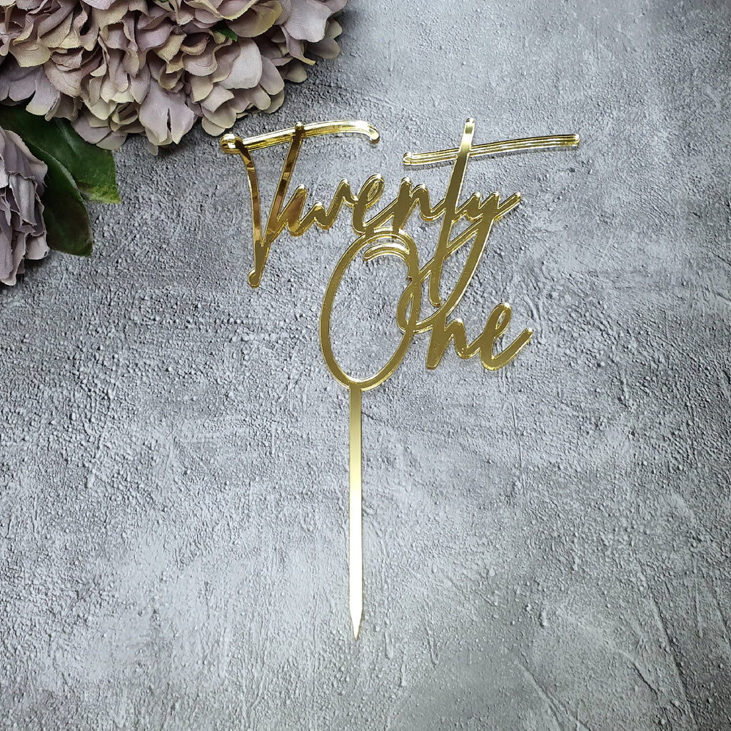 Personalised Twenty One Cake Topper – Cube 21